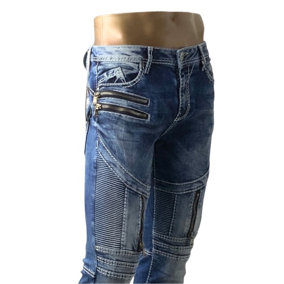 Cipo & Baxx | Jeans | Mens Cd437 Fashion Blue White Denim Casual Zip ...